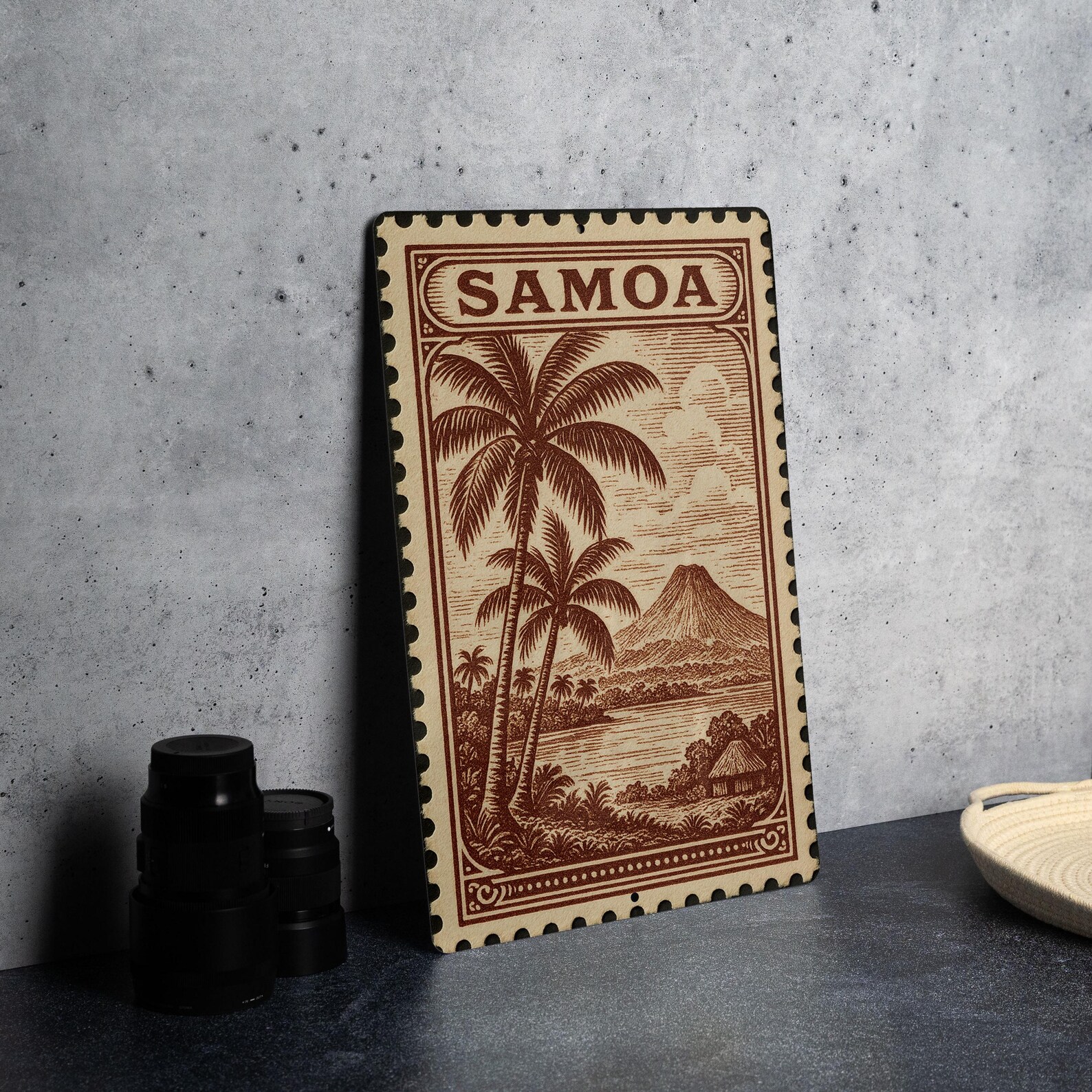Samoa Stamp Metal Sign – Vintage Island Wall Art, Tropical Travel ...