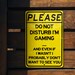 Gaming Room Decor, Do Not Disturb Sign, Metal Wall Art, Gamer Gift ...