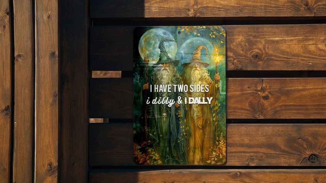 Dilly and Dally Sides Metal Poster - Playful Quote, Dual Nature, Fun ...