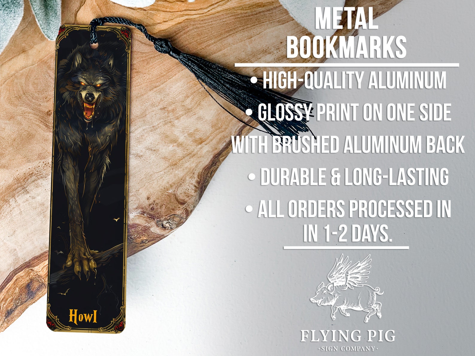 Werewolf Halloween Bookmark, Metal Howl Bookmark, Spooky Book Accessory ...