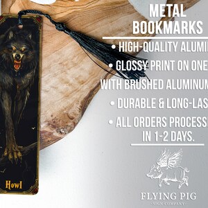 Werewolf Halloween Bookmark, Metal Howl Bookmark, Spooky Book Accessory ...