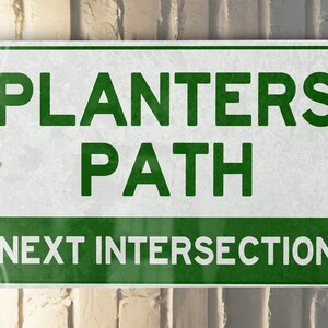 Metal Street Sign for Planters Path Intersection, Durable, Outdoor ...