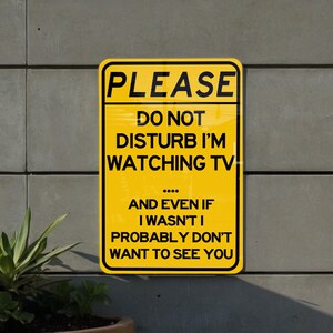 Do Not Disturb TV Metal Sign - Wall Decor, Home Theater Accessory, Man ...