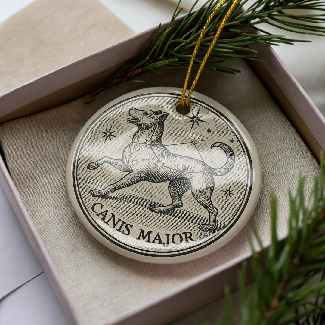 Canis Major Constellation Ceramic Ornament With Star Map and Iconic ...