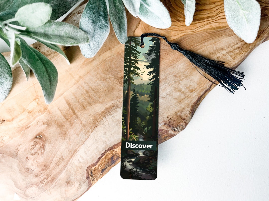 Adventure-themed Metal Bookmark, Discover Text, Unique Bookmark, Book ...