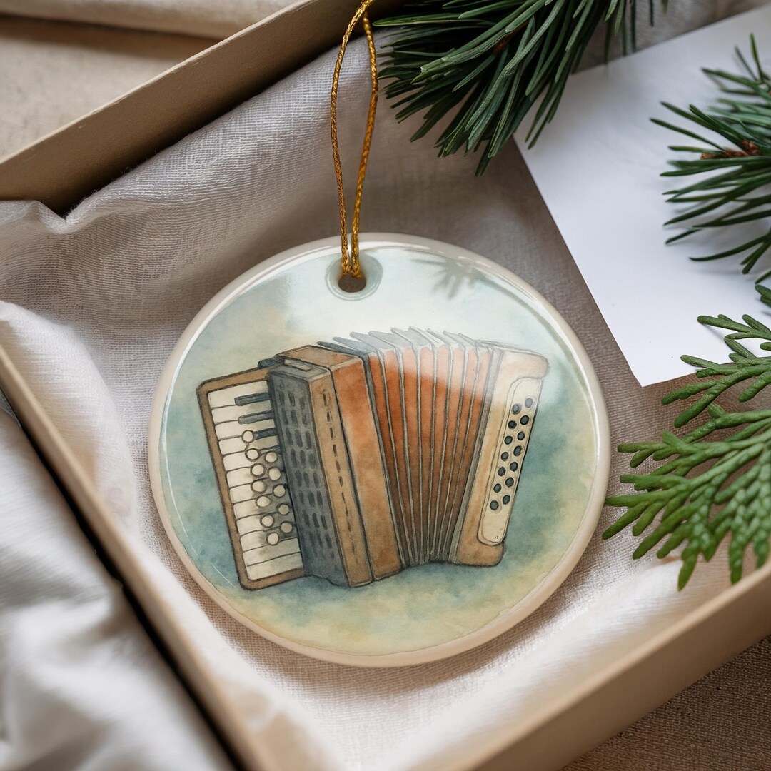 Button Accordion Ceramic Ornament – Circular Design Featuring Iconic ...