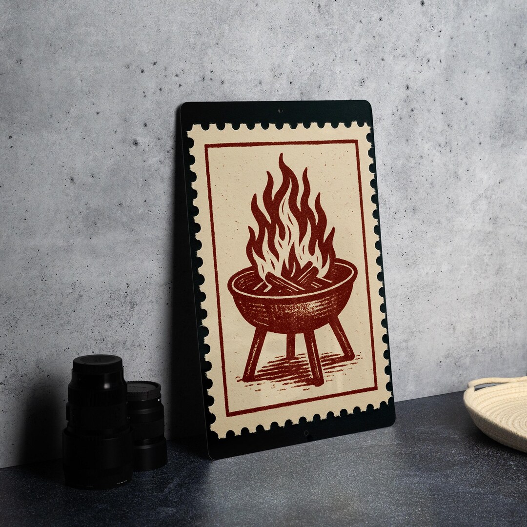 Portable Fire Pit Metal Sign – Rustic Campfire Wall Art, Outdoor Decor ...