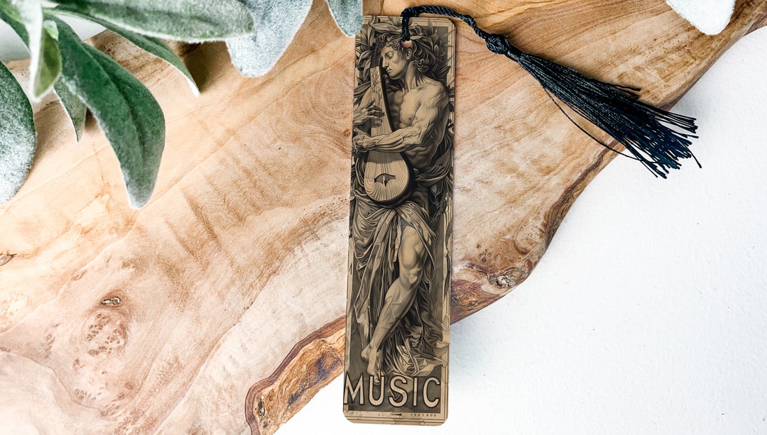 Apollo Lyre Bookmark, Greek God Music, Laurel Wreath Design, Metal ...