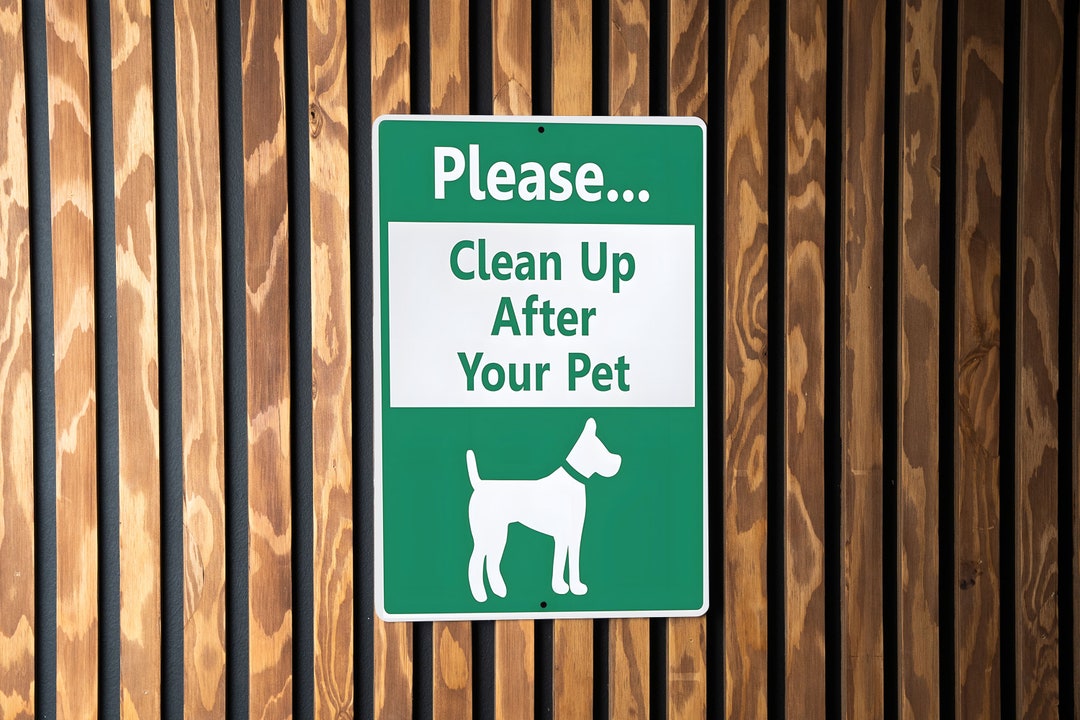 Dog Waste Sign - Eco Metal, Responsible Pet, Outdoor Etiquette - Etsy