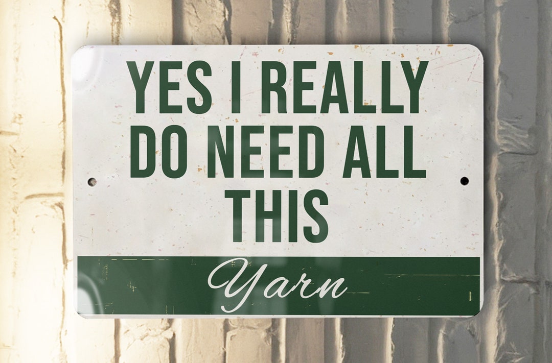 Yarn Lover Metal Sign - Craft Room Decor, Knitting Supplies, Crochet ...