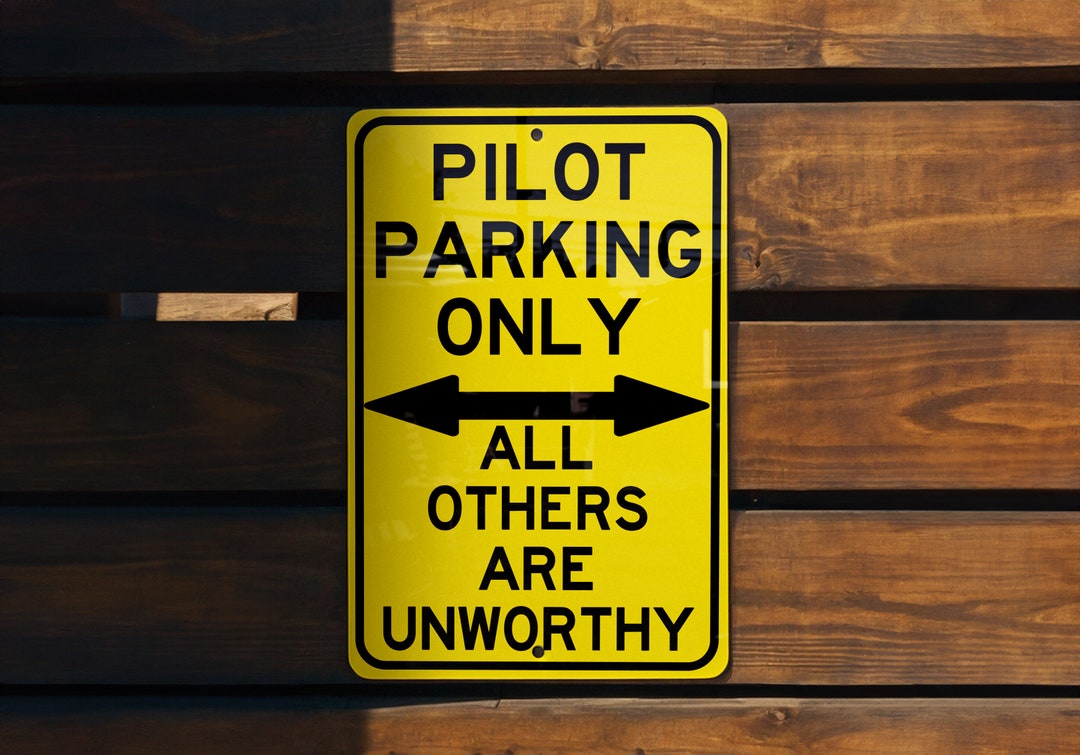 Pilot Parking Only Metal Sign - Aviation Decor, Exclusive Parking ...