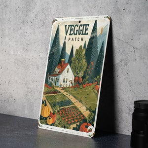 Metal Veggie Patch Sign, Rustic Garden Decor, Outdoor Metal Sign ...