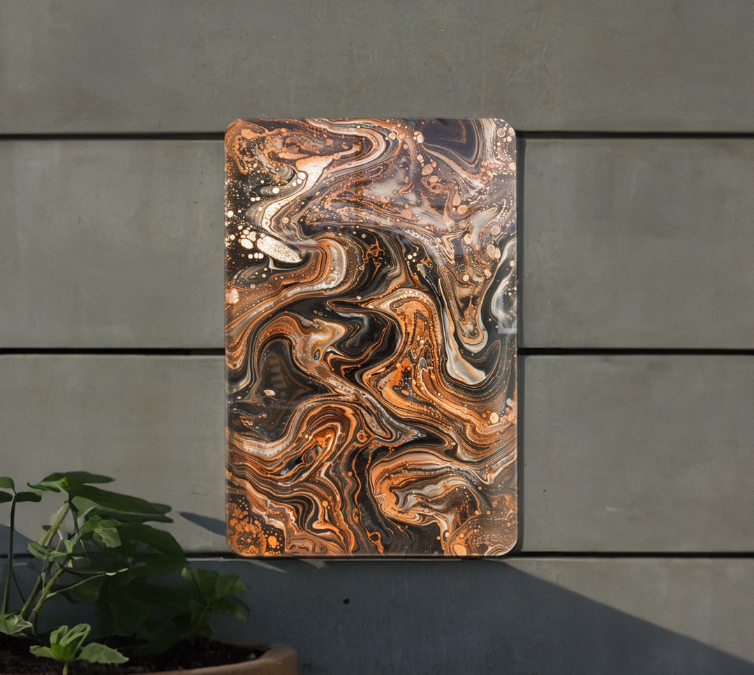 Vintage Style Tin Sign, Antique Marbling Paper, Swirled Pattern, Aged ...