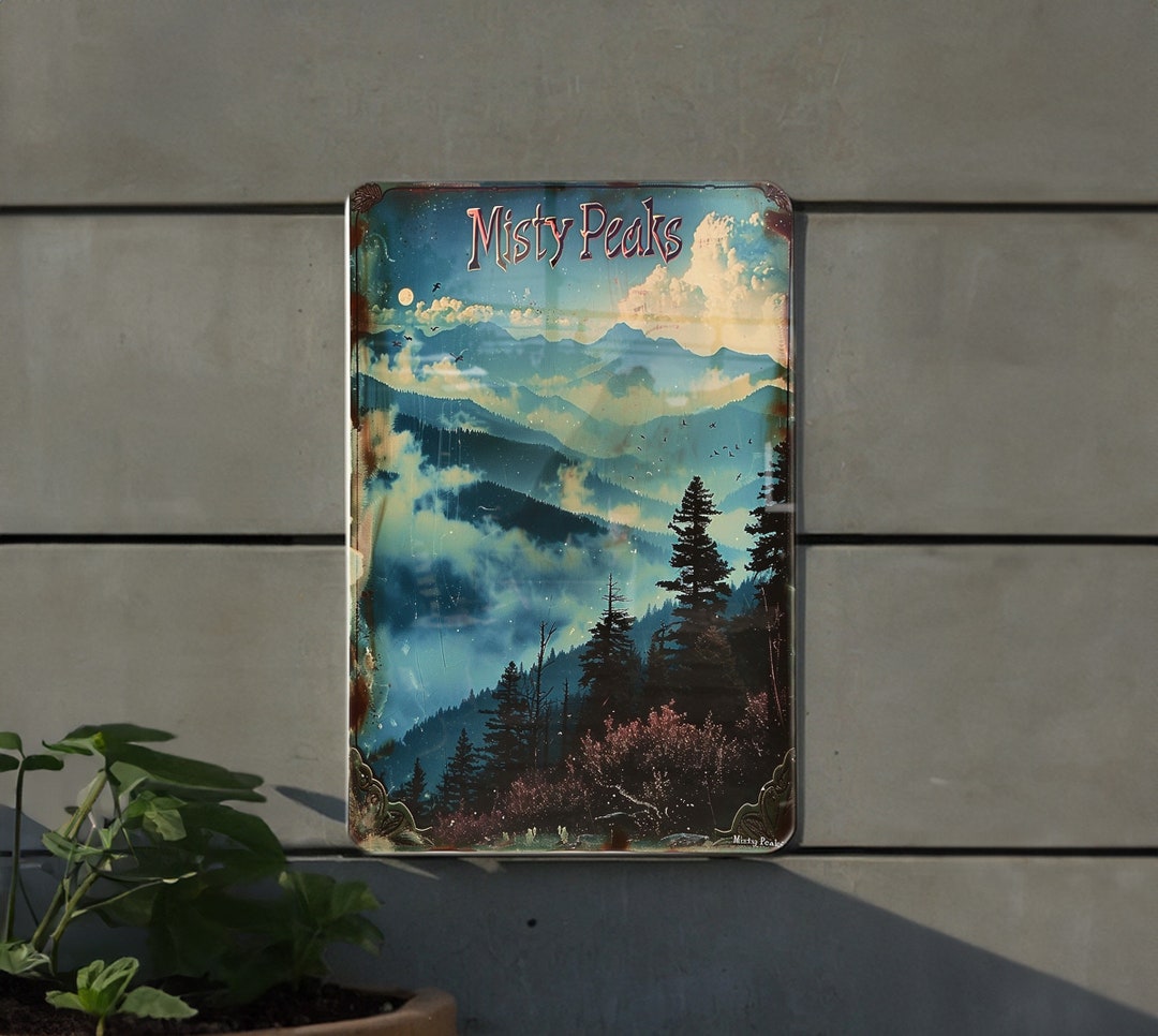 Blue Ridge Mountains Sign, Misty Peaks Decor, Appalachian Range Art ...