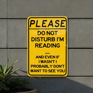 Do Not Disturb Reading Metal Sign - Book Lover Gift, Home Library Decor ...