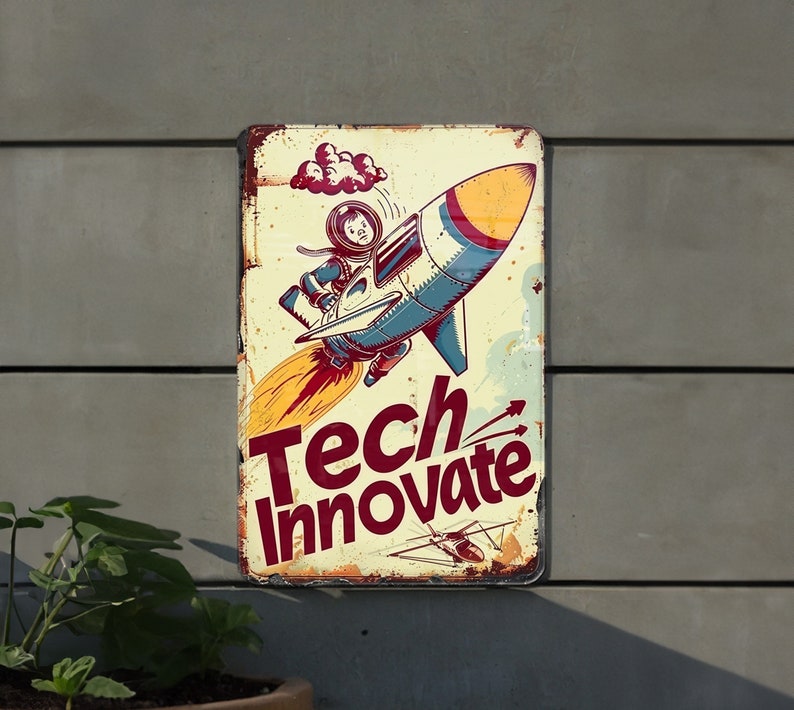 Silicon Dreams Metal Sign, Tech Innovate, Startup Culture, Vintage Gift ...