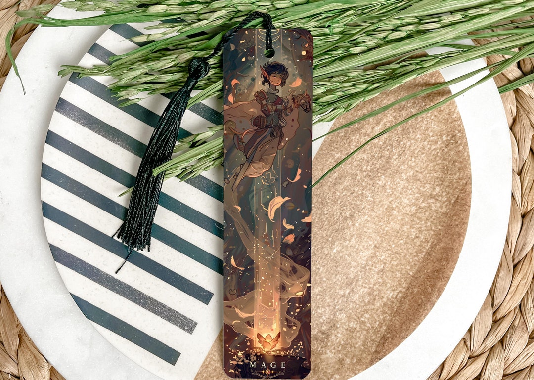 Fantasy-themed Metal Bookmark, Mage Text, Book Lover Gift, Reading ...