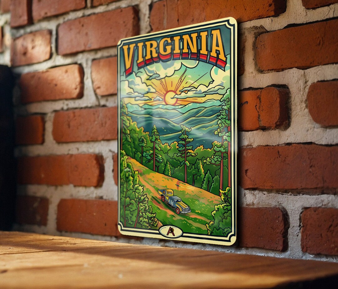 Retro Cartoon Virginia Visit Metal Sign | Retro Art Collectibleretro ...