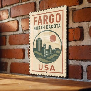 Fargo North Dakota Metal Sign – Vintage Stamp Style Wall Art – Rustic ...