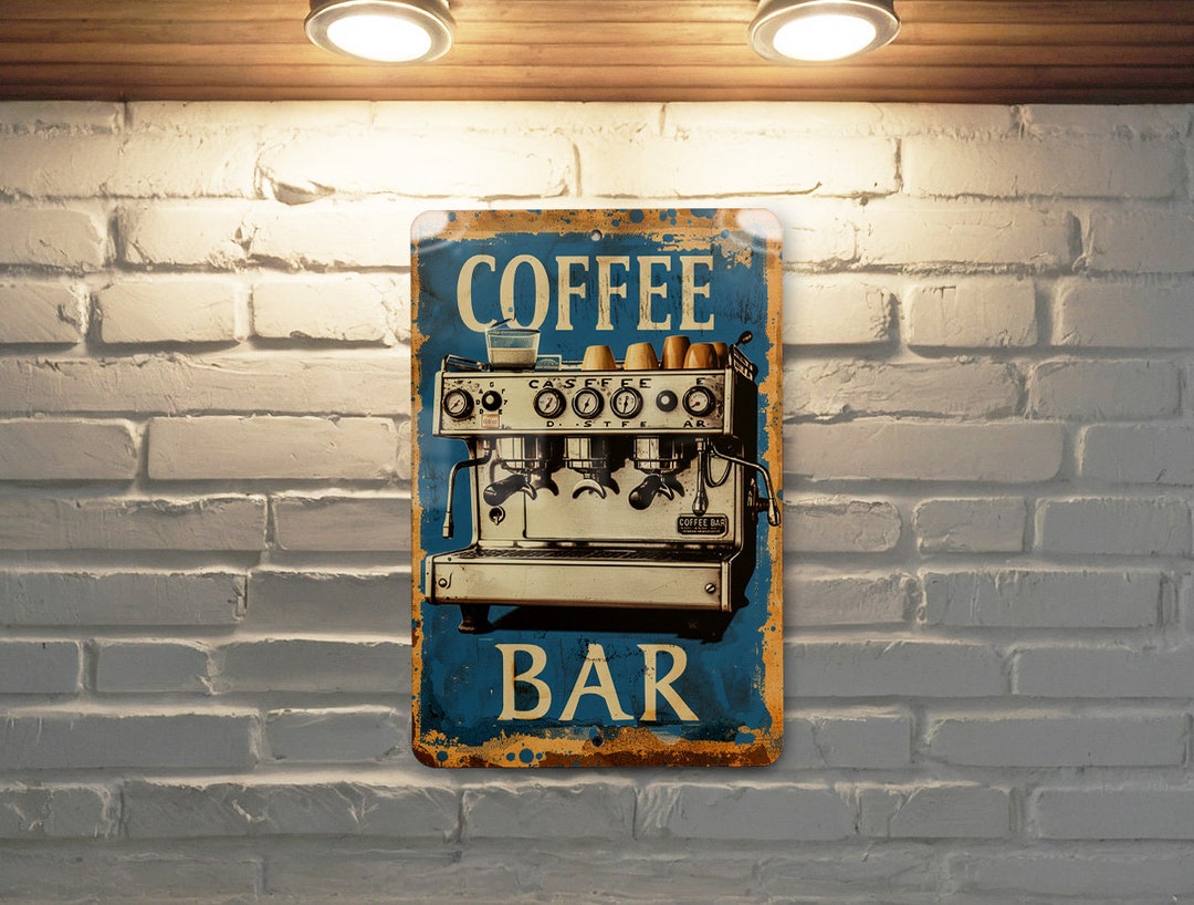 Rustic Coffee Bar Sign, Metal Wall Decor, Kitchen Signage, Home Coffee ...