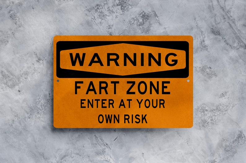 Warning Fart Zone Sign Funny Wall Decor Gift Metal Sign - Etsy