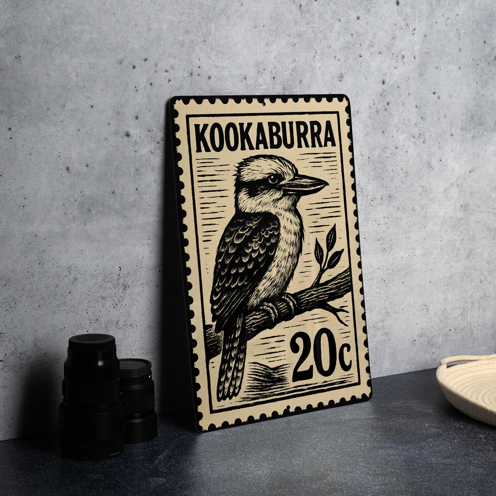 Kookaburra Metal Sign Vintage Stamp Style Wall Art | Rustic Australian ...