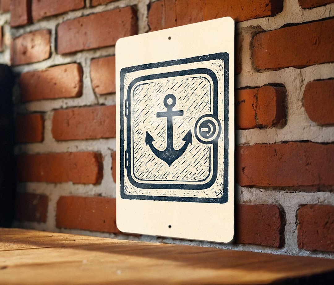 Nautical Anchor Locker Hatch Metal Sign – Vintage Maritime Stamp Style ...