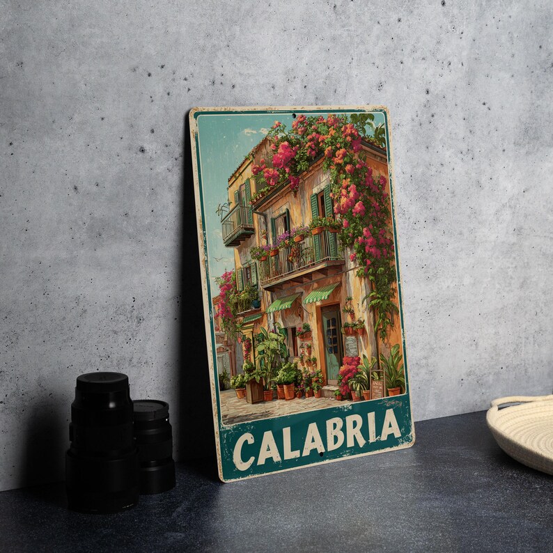 Calabria Travel Poster Retro Tin Sign – Vintage-style Italian Wall ...