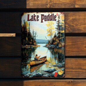 Vintage Aluminum Sign, Canadian Canoe Trip, Lake Paddle, Wilderness ...