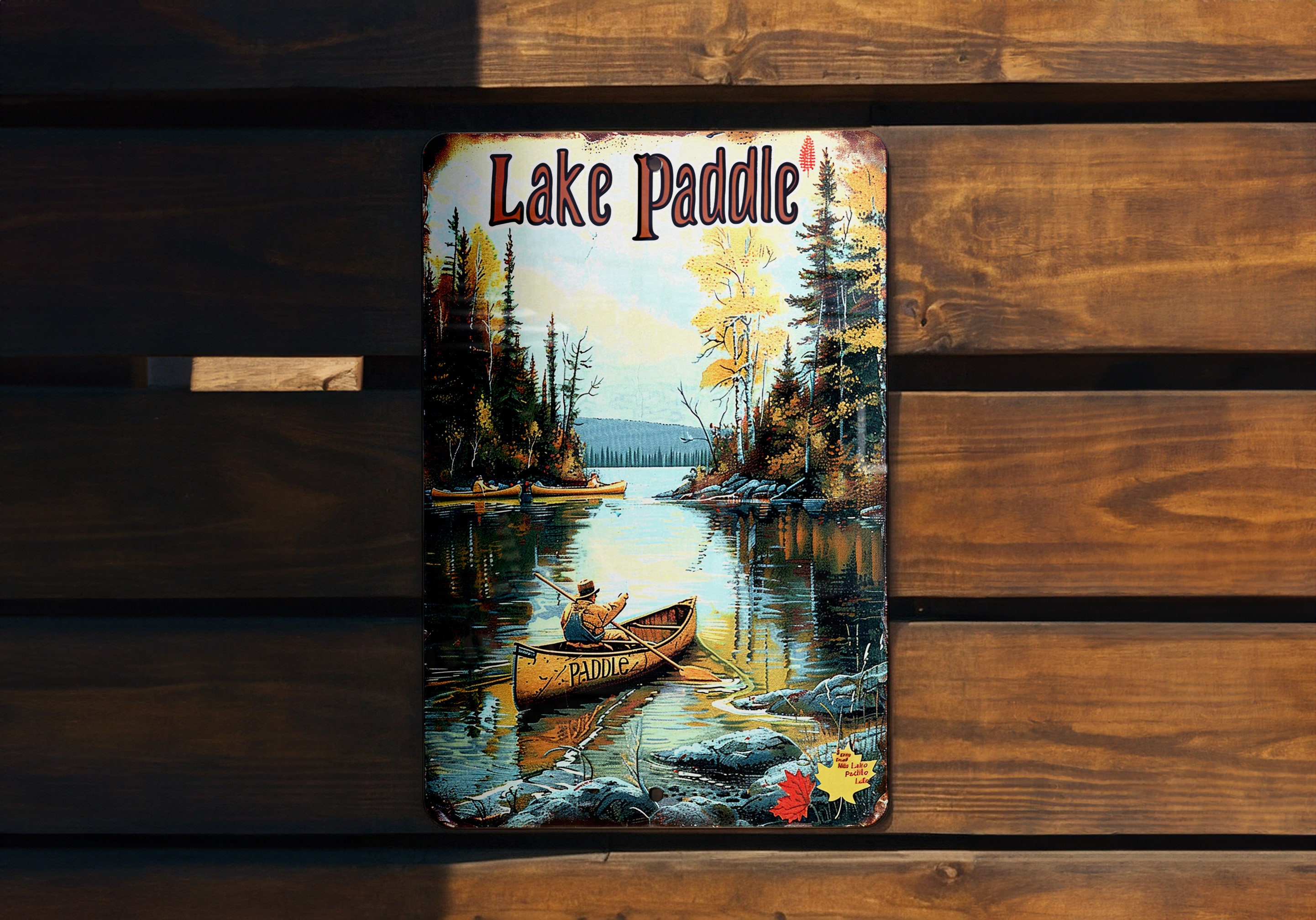 Vintage Aluminum Sign, Canadian Canoe Trip, Lake Paddle, Wilderness ...