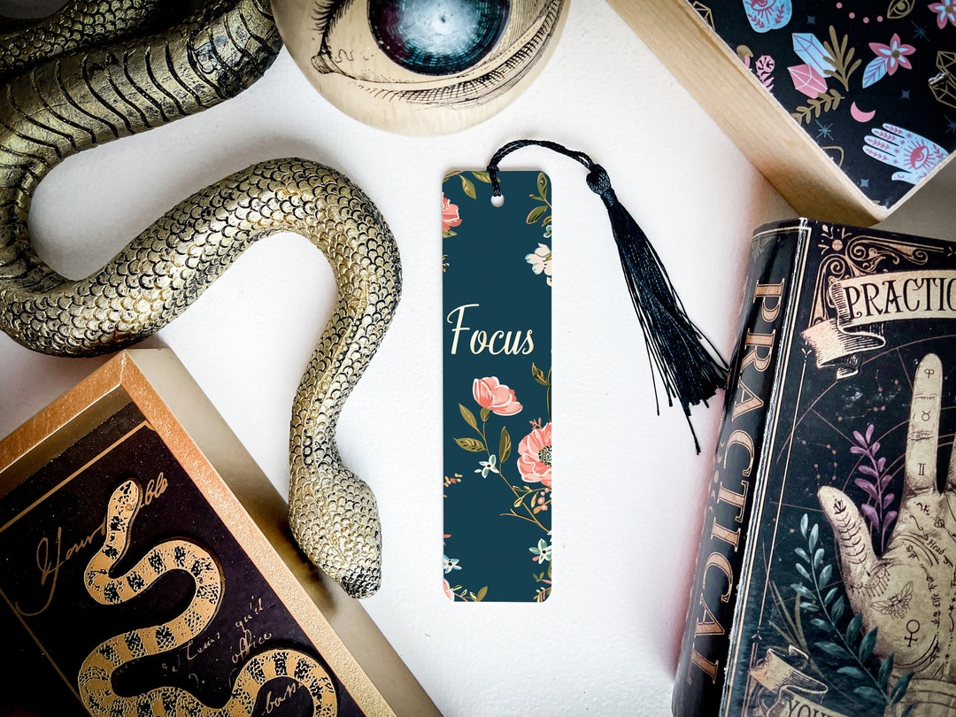 Focus Motivational Bookmark, Metal Bookmark, Self-help Gear ...