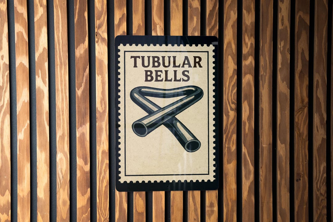 Tubular Bells Stamp Style Metal Sign – Vintage Music Album Art Wall ...