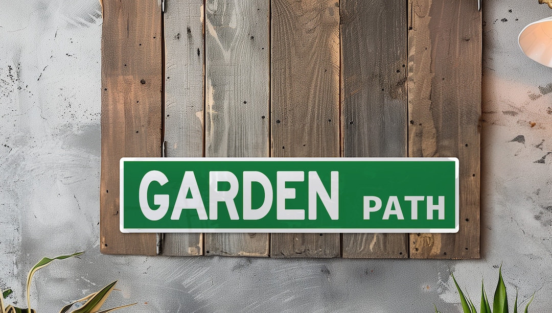 Custom Street Sign, Garden Path Sign, Outdoor Metal Sign, Personalized ...