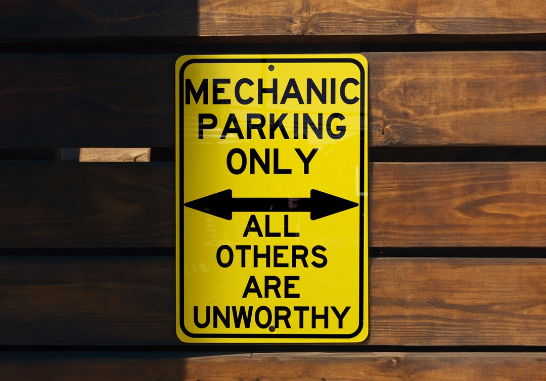 Mechanic Parking Only Sign, Metal Wall Decor, Garage Sign, Automotive ...