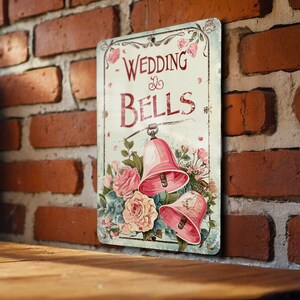 Wedding Bells Vintage Sign, Bell Illustration, Soft Pastels, Elegant ...