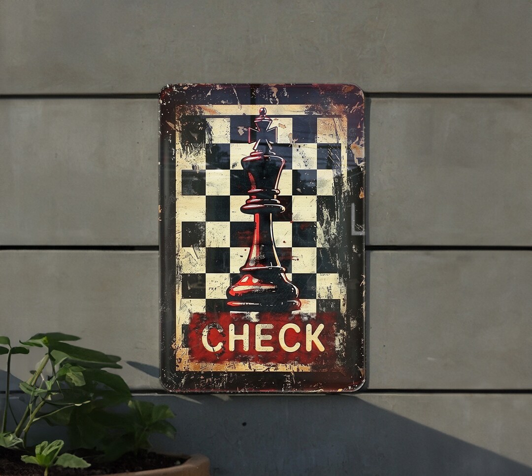 Vintage Chess Metal Sign, Checkmate Decor, Funny Chess Gift, Retro Game ...