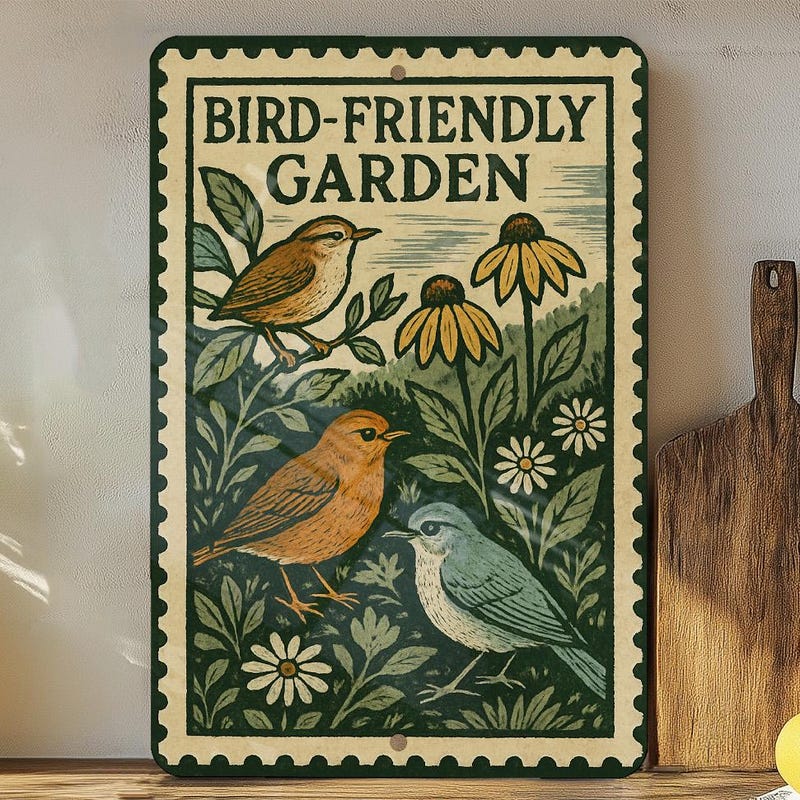 Bird Friendly Garden Sign - Etsy