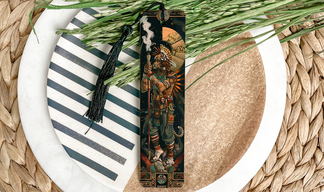 Tezcatlipoca Metal Bookmark, Aztec God Design, Smoking Mirror Symbol ...