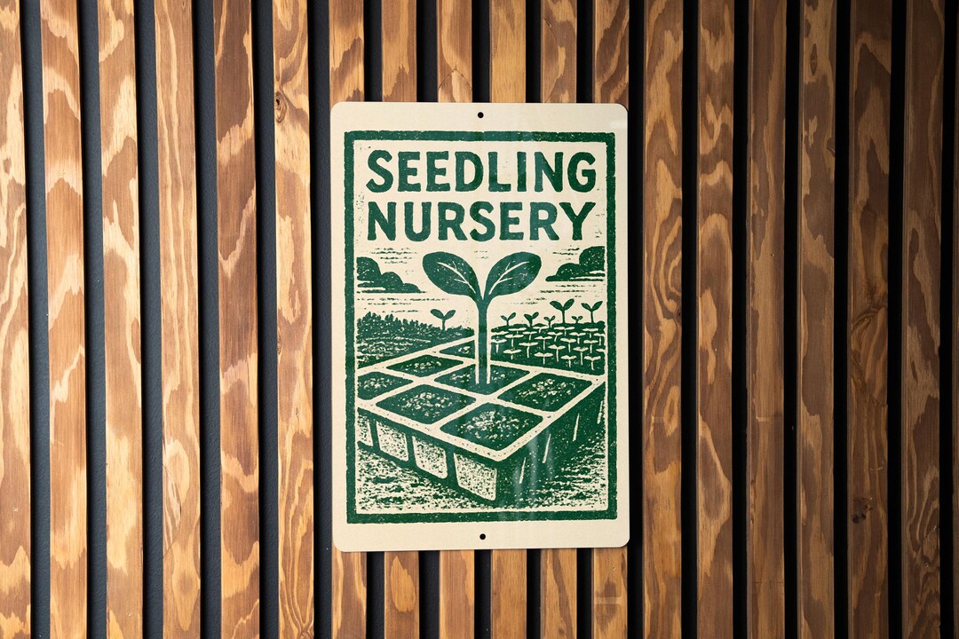 Vintage Seedling Nursery Metal Sign – Rustic Farmhouse Garden Decor ...