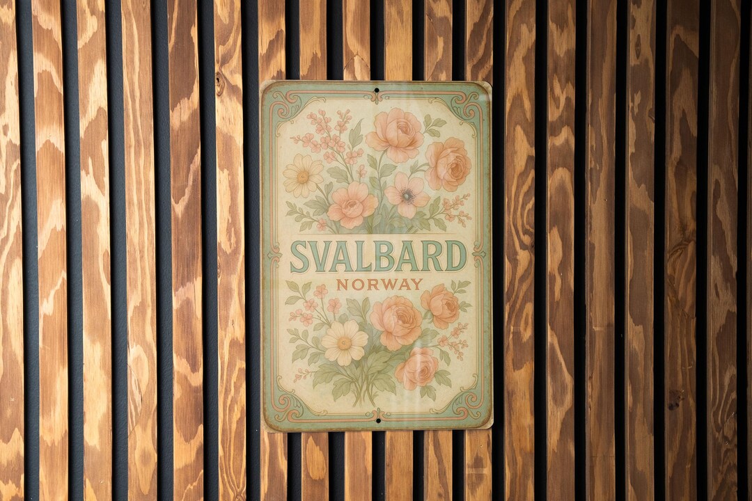 Belle Époque Svalbard Norway Floral Metal Sign – Vintage Pastel Tin ...