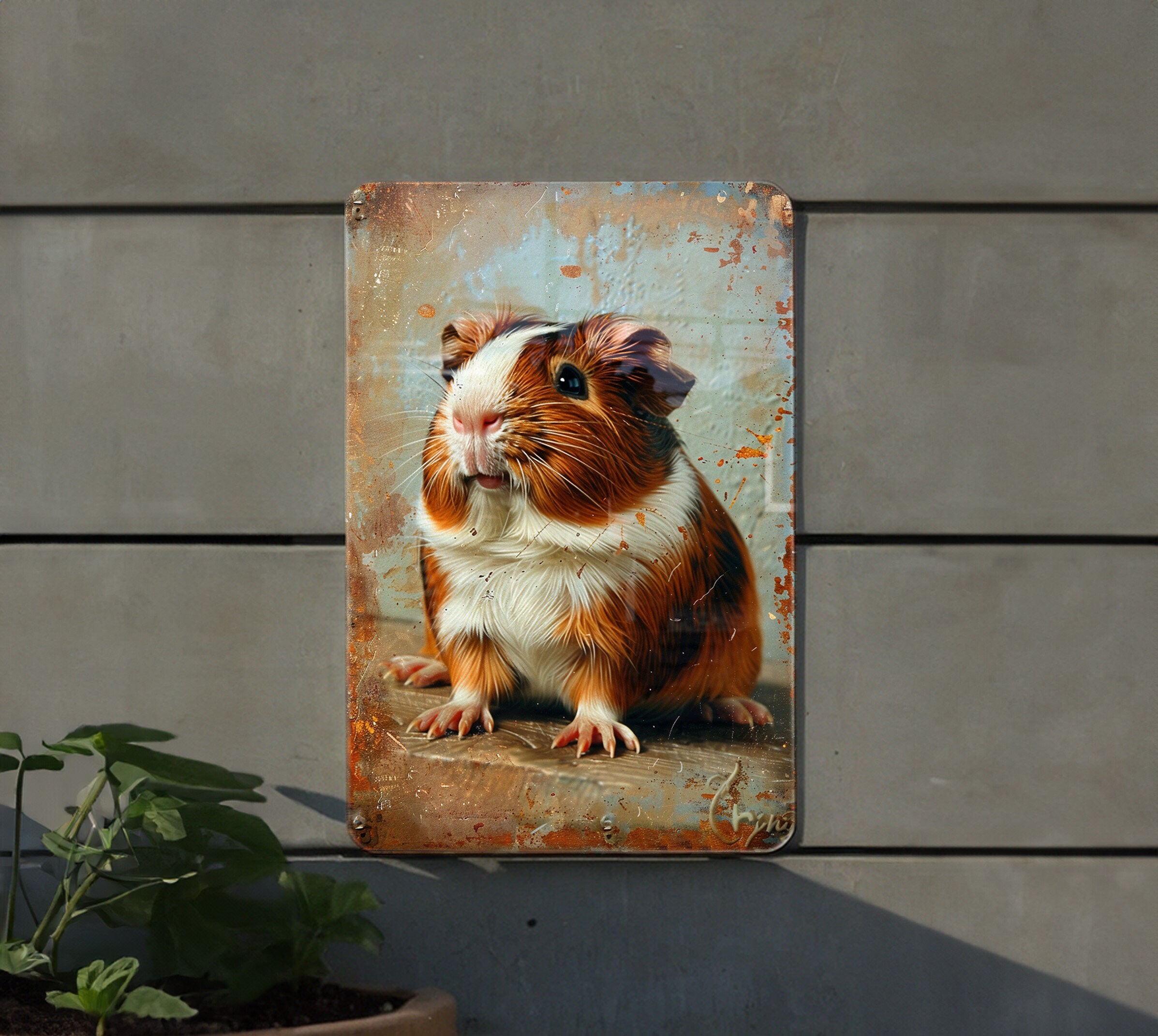 Texel Guinea Pig Metal Sign, Vintage Style Decor, Guinea Pig Gift, Wall ...