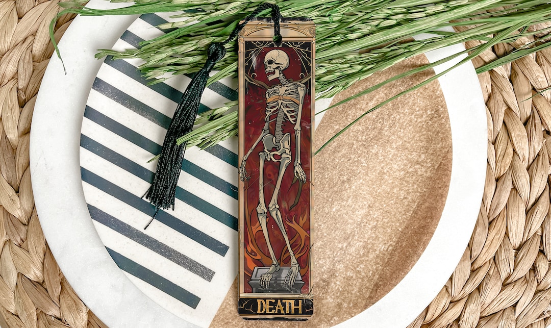 Metal Bookmark, Death Tarot Card, Skeletal Figure, Text DEATH, Unique ...