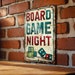 Board Game Night Vintage Metal Sign - Retro Colors, Playful Font, Game ...