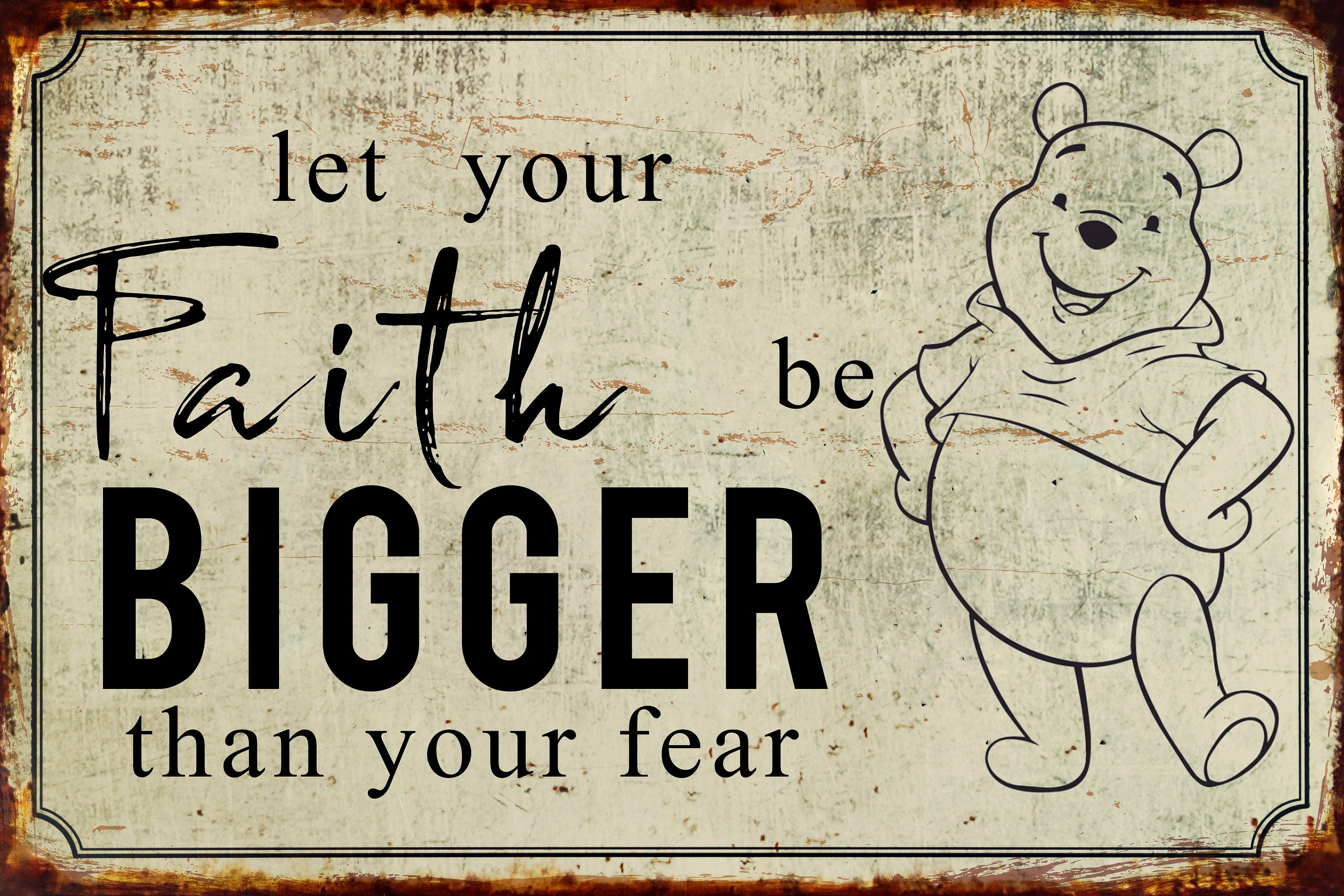 Winnie the Pooh Metal Sign Winnie the Pooh Gift Classic - Etsy