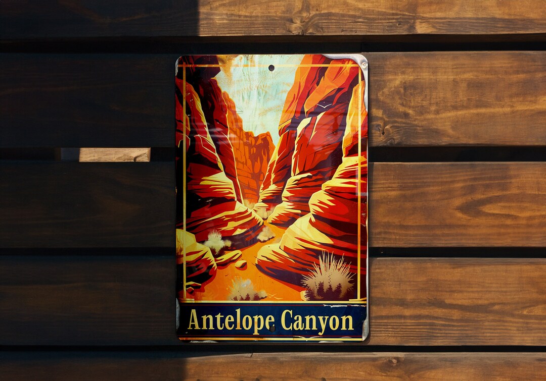 Antelope Canyon Sign, Arizona Metal Decor, Vintage Style Sign, Wall Art ...