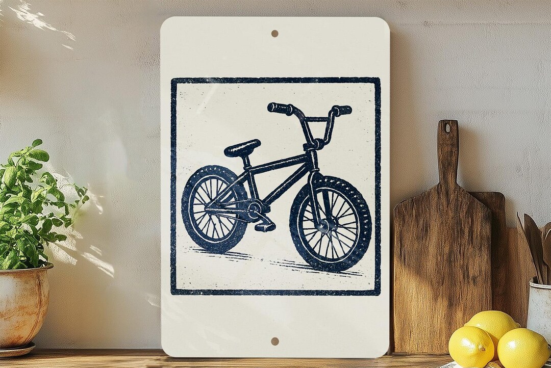 BMX Bike Metal Sign – Vintage Stamp Style Wall Art for Garage, Man Cave ...