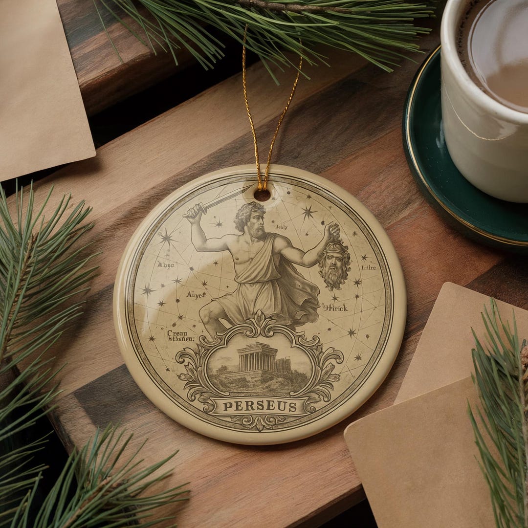 Perseus Celestial Map Ceramic Ornament – Victorian Star Chart With ...