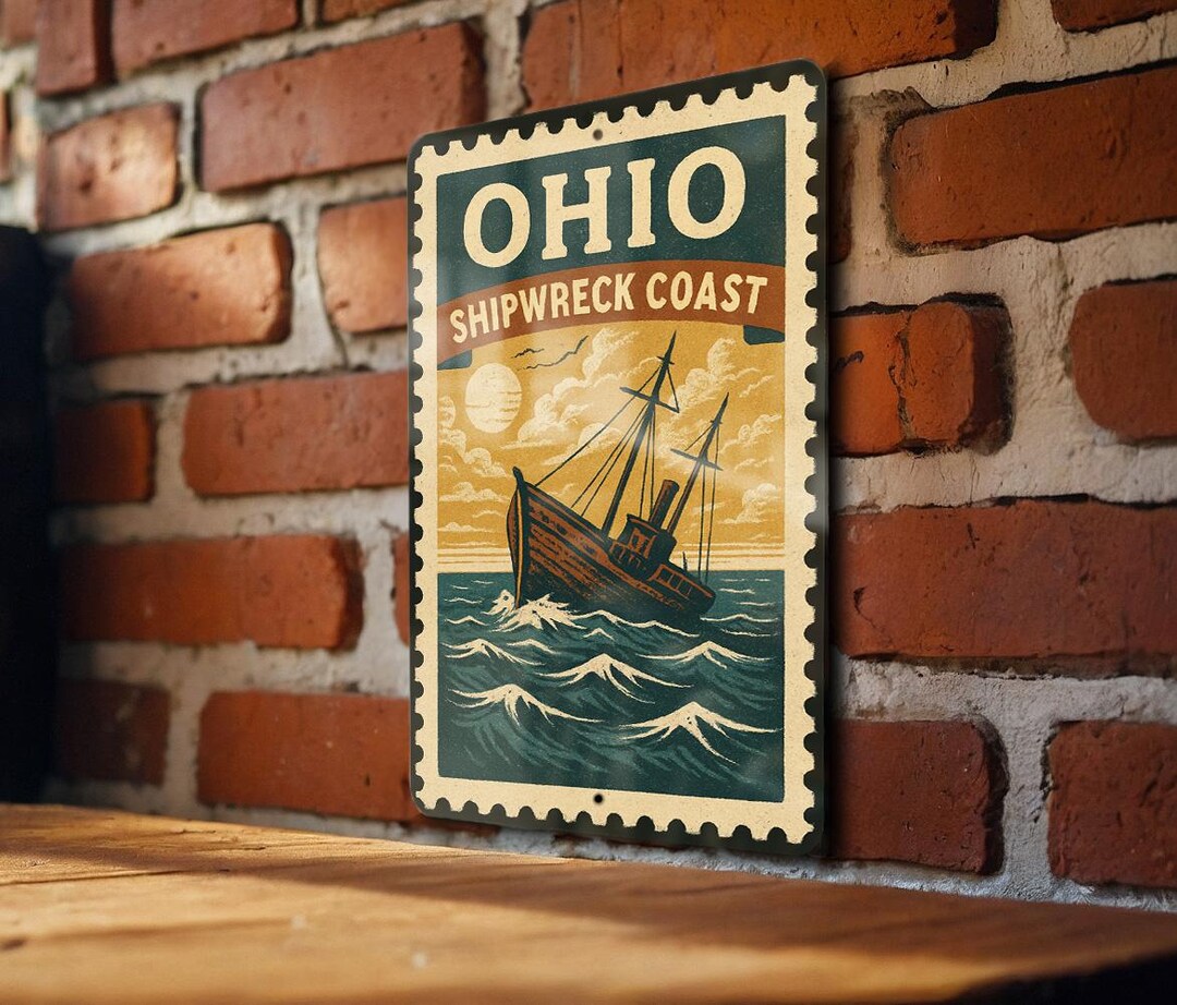 Ohio Shipwreck Coast Metal Sign – Vintage Nautical Lake Erie Wall Art ...