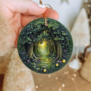 Enchanted Forest Ceramic Ornament, Whimsical Tree Design, Handmade ...