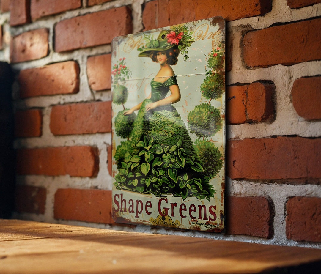 Vintage Style Topiary Sign, Gardening Shape Greens, Topiary Gardener ...